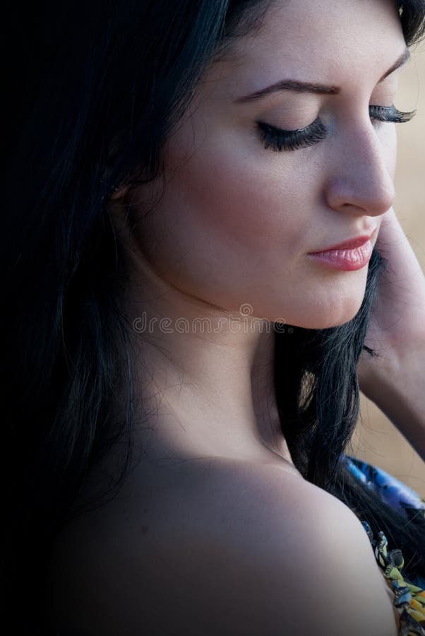 Closeup Portrait of Beautiful Woman Stock Image - Image of cosmetic ...
