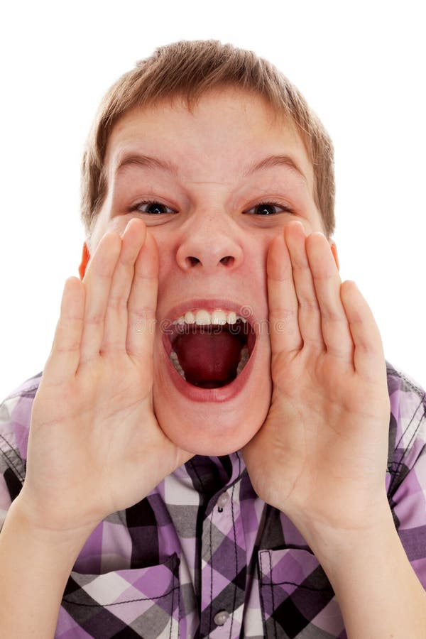Close-up of a Very Angry Screaming Boy Stock Photo - Image of ...