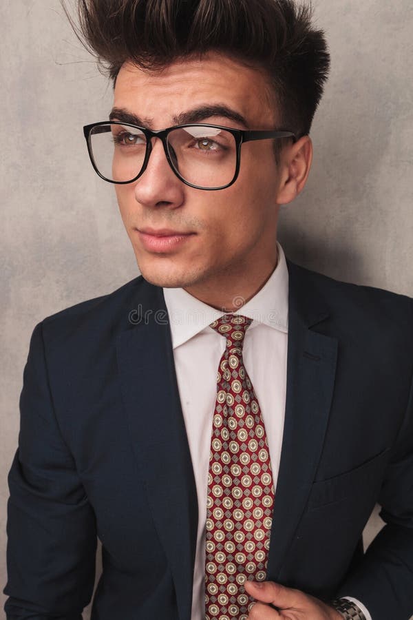 Closeup Portrait of a Business Man Looking To Side Stock Photo - Image ...