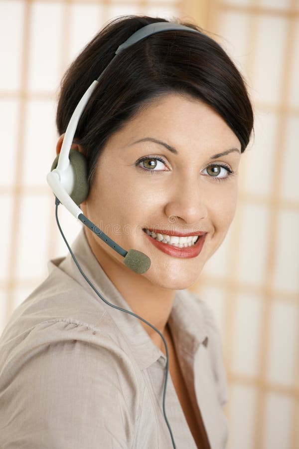 Closeup Portrait of Customer Service Operator Stock Image - Image of ...