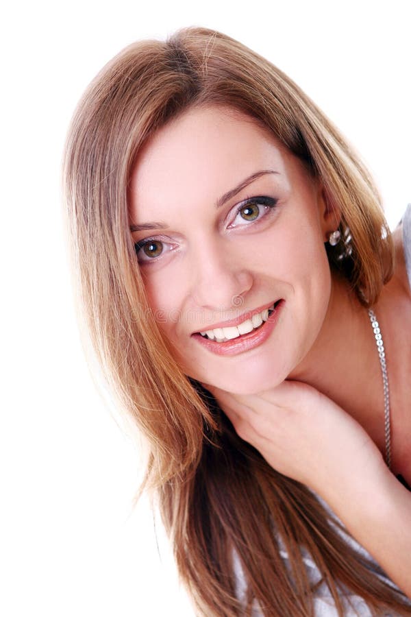Closeup Portrait Of Cute Young Girl Smiling Stock Image Image Of