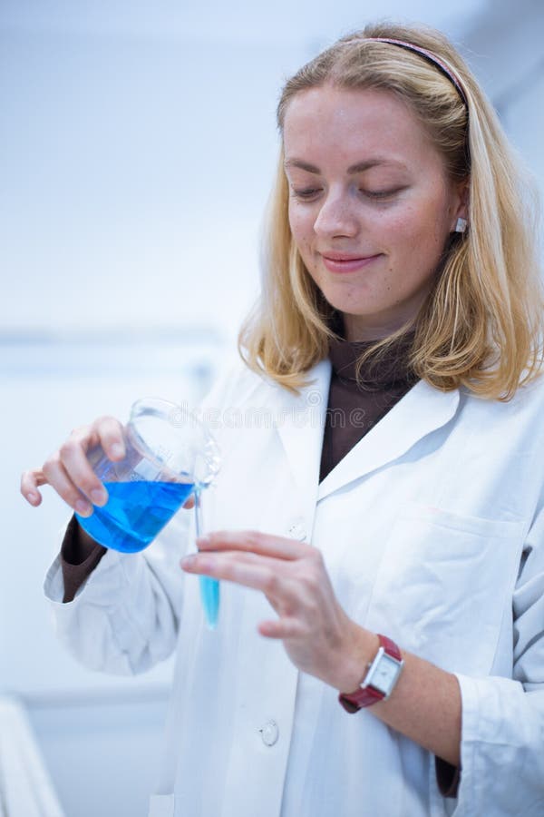 Closeup Portrait of a Female Researcher Stock Image - Image of medicine ...