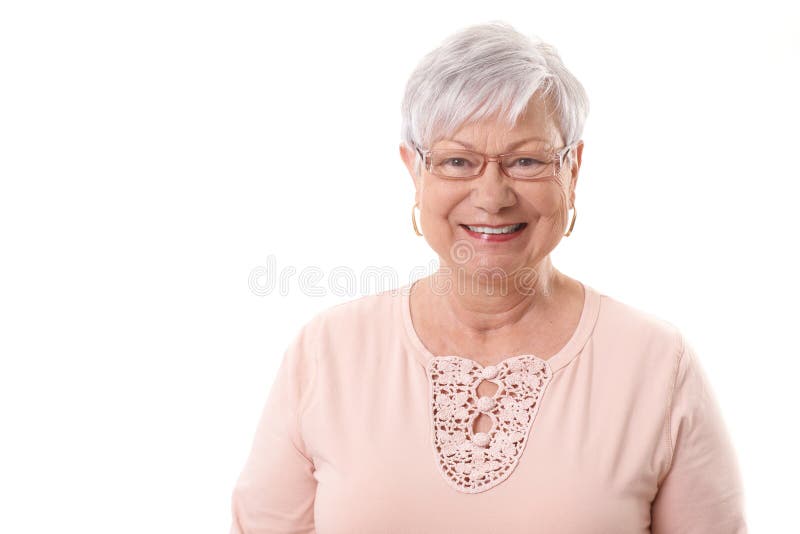 Closeup Portrait of Happy Granny Stock Image - Image of horizontal ...