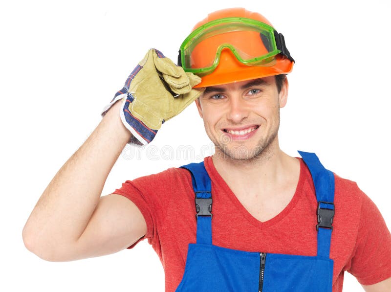 Happy handyman stock photo. Image of equipment, isolated - 20095758
