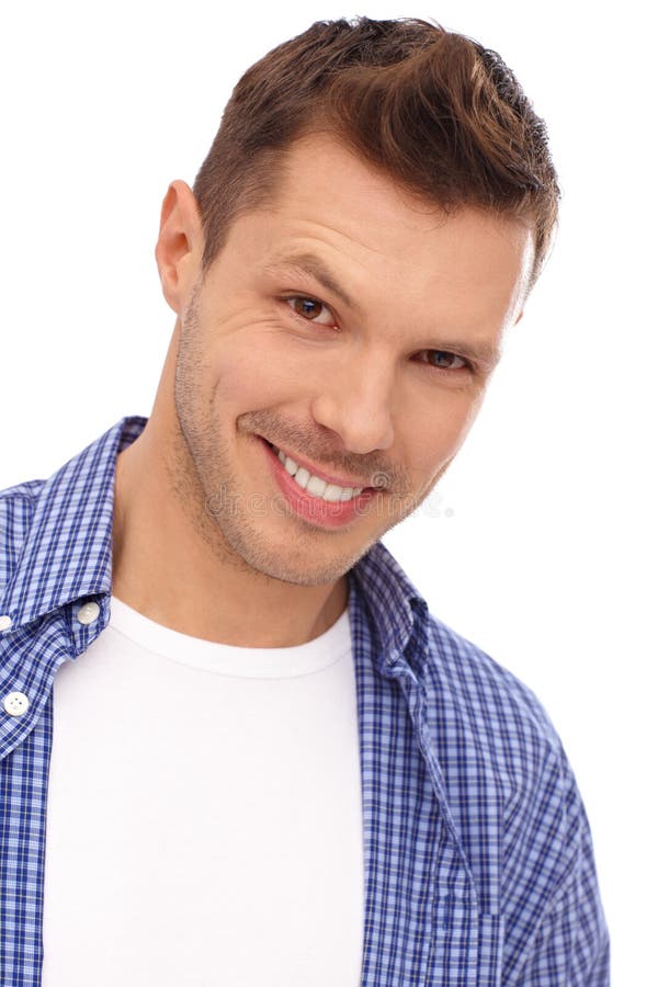 Closeup Portrait of Happy Man Stock Image - Image of people, portrait ...