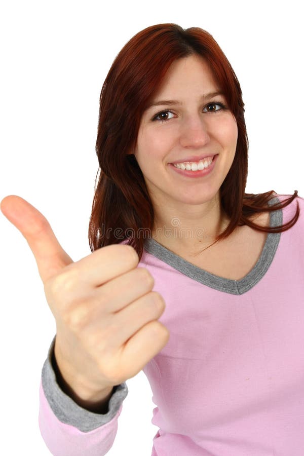 Closeup Portrait of a Happy Young Lady Gesturing Stock Photo - Image of ...