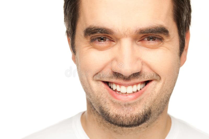 Half Face of a Smiling Handsome Young Guy Stock Image - Image of ...