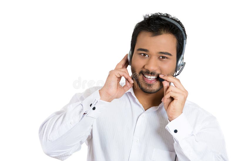 Portrait of Male Customer Service Representative or Call Centre ...