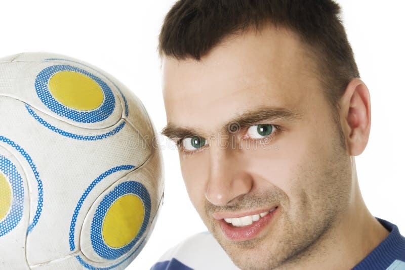 Closeup Portrait of Man with a Football Stock Photo - Image of fresh ...