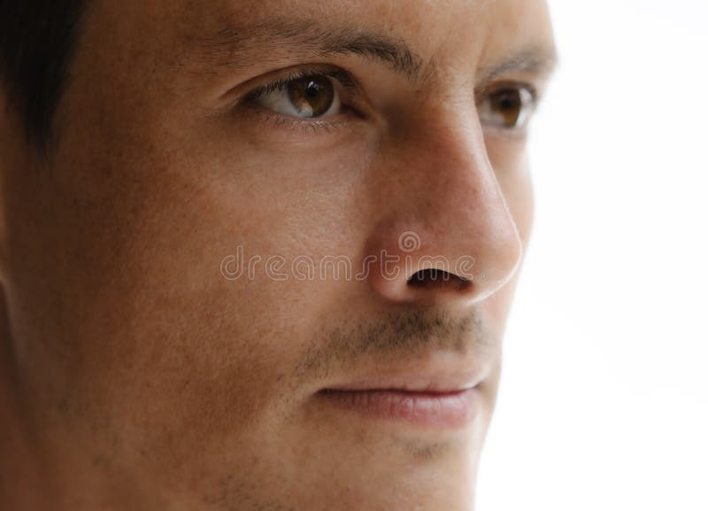 A Closeup Portrait of a Man with Light Brown Eyes Stock Image - Image ...