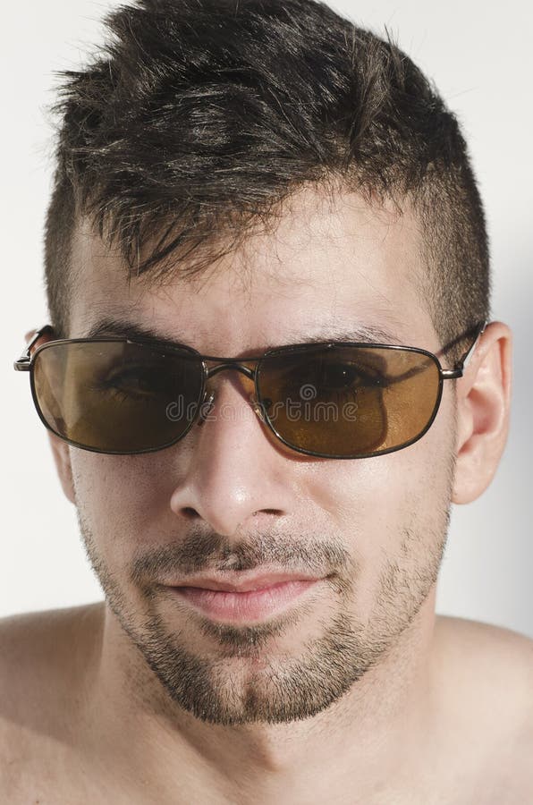 Closeup Portrait of Man with Sunglasses Stock Photo - Image of tough ...