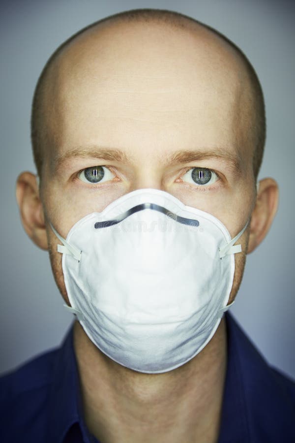 Closeup Portrait of Man Wearing Protective Mask Against Virus and ...