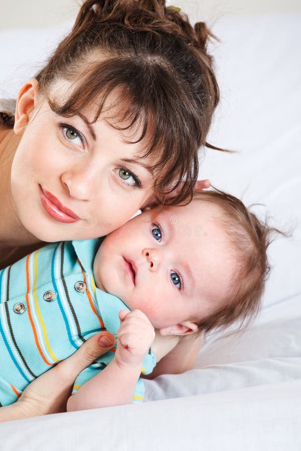 Closeup Portrait of Mum and Baby Stock Photo - Image of closeup, family ...