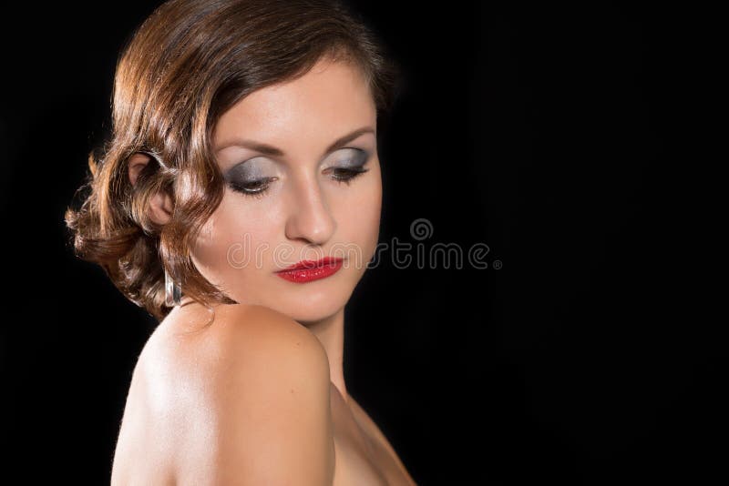 Closeup Portrait of a Pretty Woman Stock Image - Image of girl, glamour ...