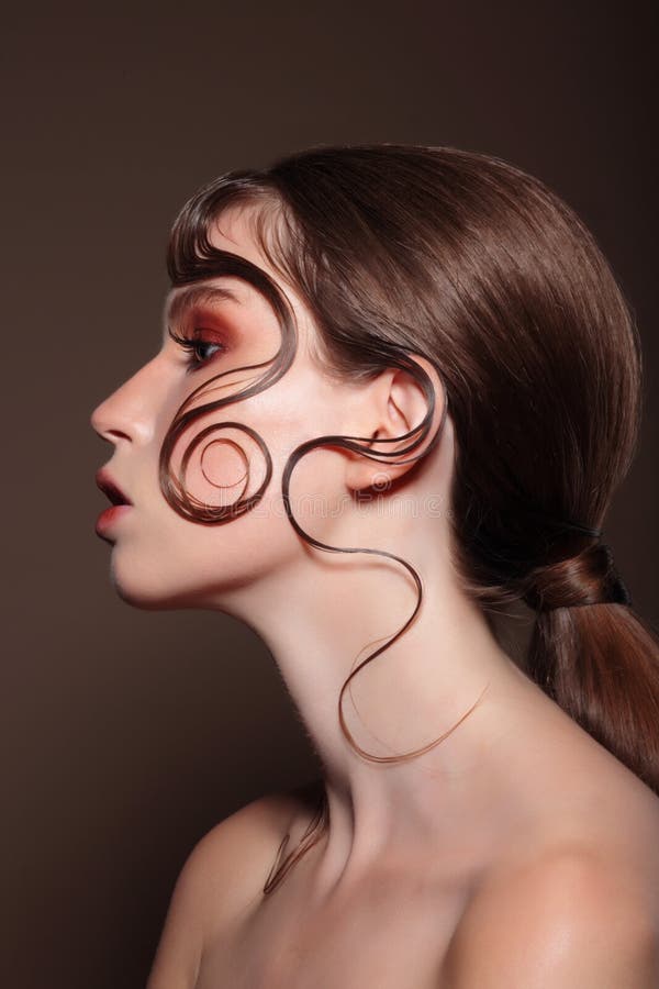 Ð¡loseup portrait. Profile stock photo. Image of pattern - 65190678