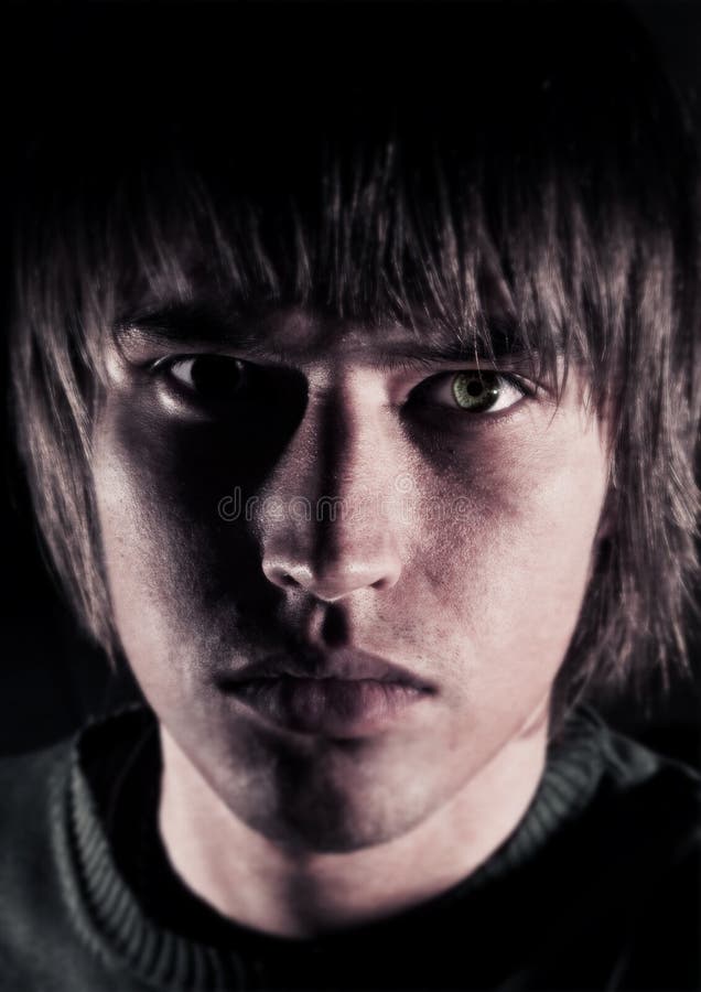 Closeup Portrait of Sad Yang Man Stock Image - Image of casual, hair ...