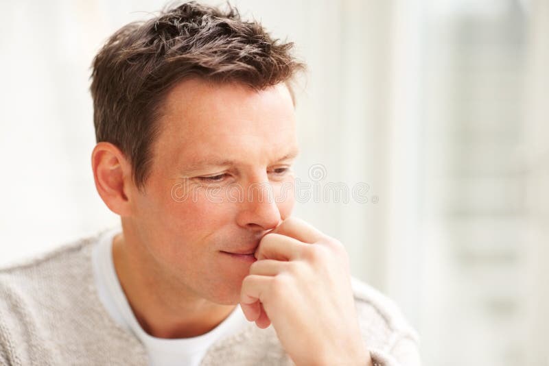 Closeup Portrait of Shy Man Stock Photo - Image of fresh, attractive ...