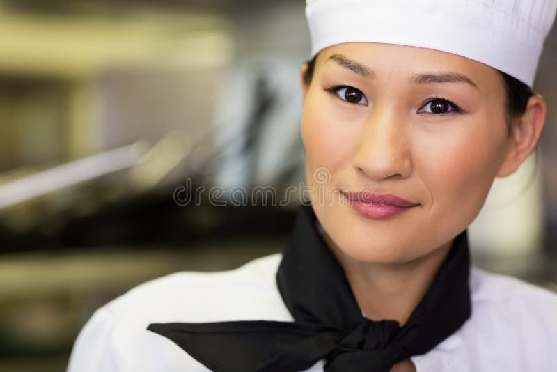 Closeup Portrait of a Smiling Female Cook Stock Image - Image of ...