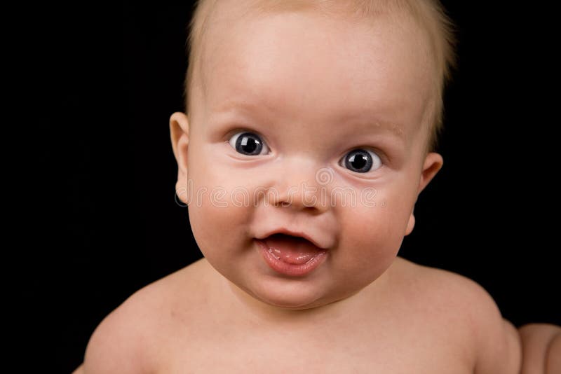 Closeup Portrait Of Smiling Infant Stock Photo - Image of caucasian ...