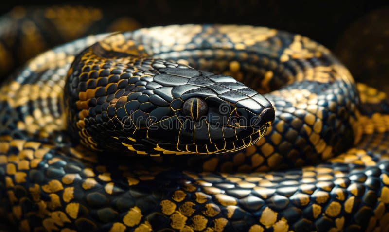 Closeup Portrait of the Snake Stock Illustration - Illustration of ...