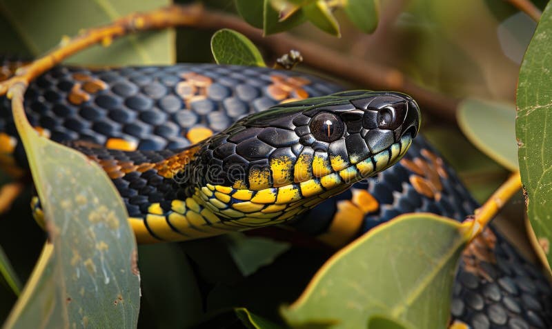 Closeup Portrait of the Snake Stock Illustration - Illustration of ...