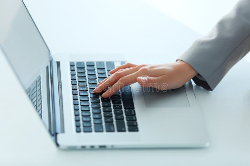 Closeup Portrait of Woman S Hand Typing on Computer Keyboard Stock ...