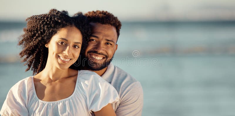 Closeup Portrait Of An Young Affectionate Mixed Race Couple Standing On