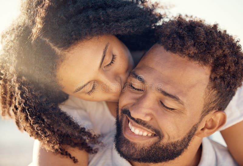 Closeup Portrait Of An Young Affectionate Mixed Race Couple Standing On