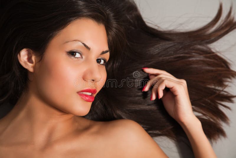 Closeup Portrait Of Young Brown Hair Stock Image Image Of Hairstyle