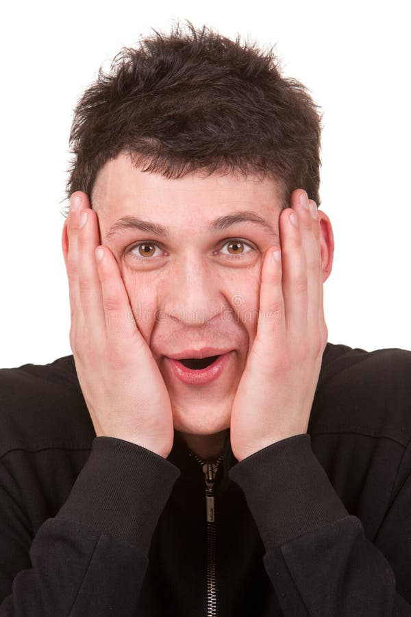 Closeup Portrait of a Young Excited Man Stock Image - Image of ...