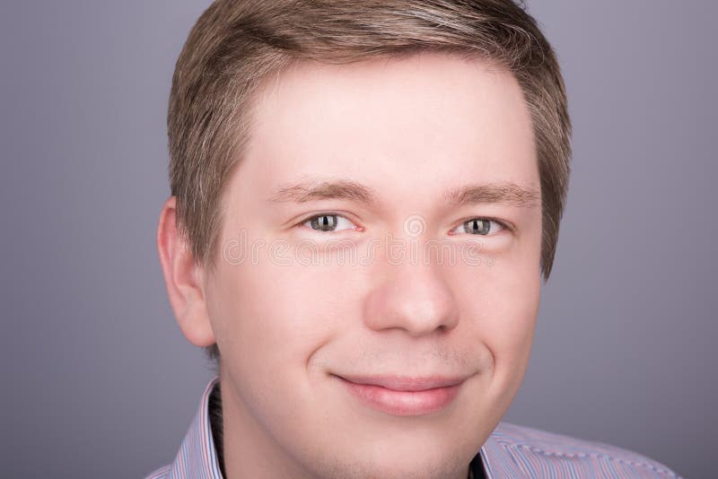 Closeup Portrait of a Young Man. a Light Smile Stock Photo - Image of ...