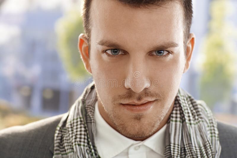 Closeup Portrait of Young Man Stock Photo - Image of mood, color: 32681602