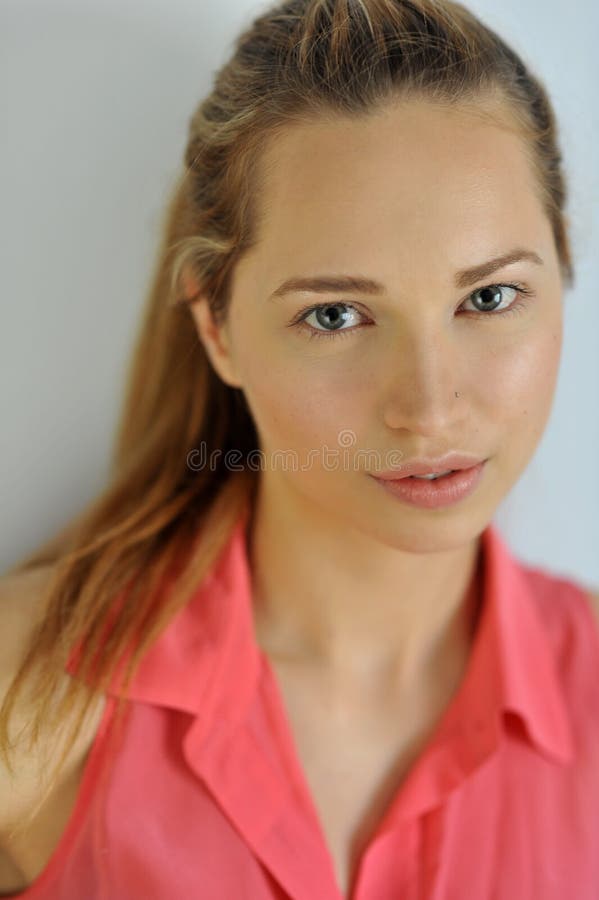 Closeup Portrait of Young Slavic Model with Minimum Makeup Stock Photo ...