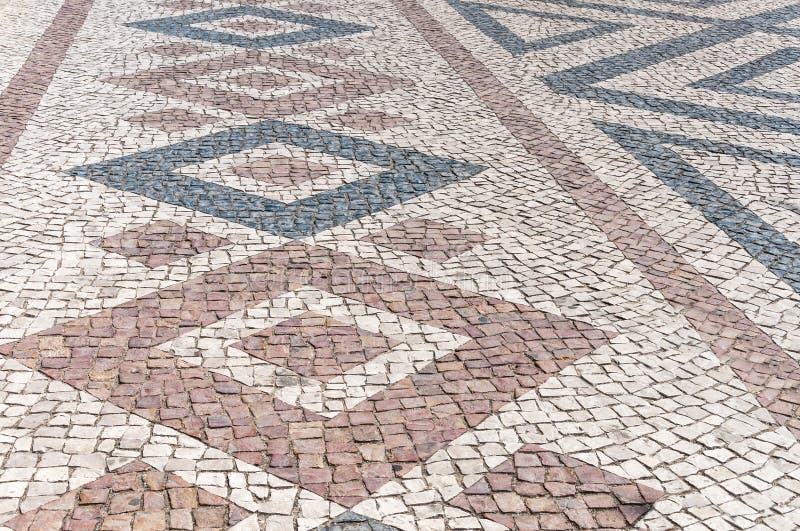 Closeup of Portuguese Typical Pavement, Calcada Stock Photo - Image of ...