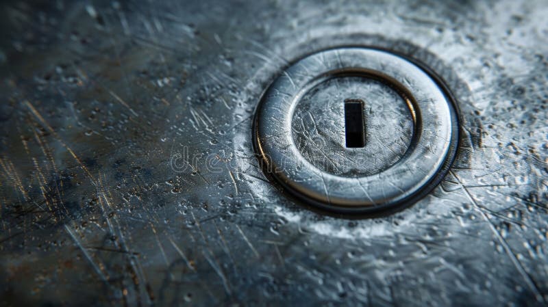 A Closeup of a Power Button Showcasing a Brushed Metal Texture with ...