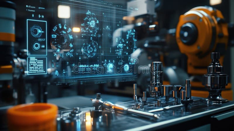 A Closeup of Precision Tools Resting on a Workstation with Augmented ...