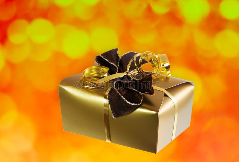 Present in a Golden Package Stock Image - Image of golden, birthday ...