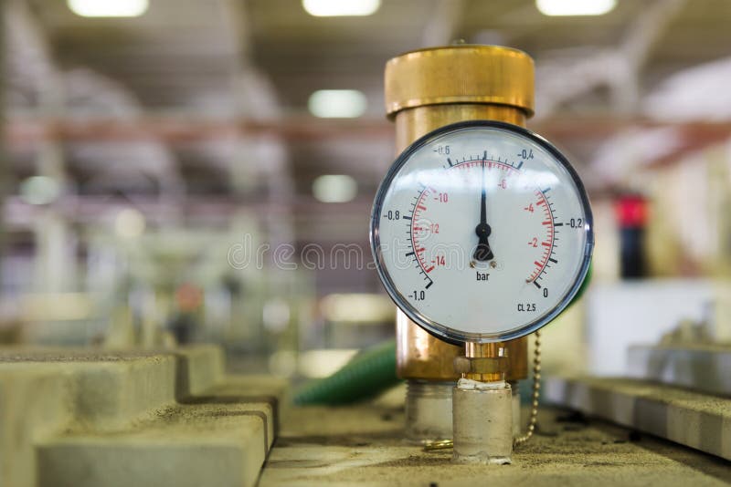 Closeup of a Pressure Meter on a Machine Stock Photo - Image of needle ...