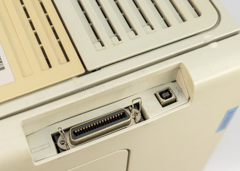 Closeup of Printer Power and Connection Ports Stock Photo - Image of ...