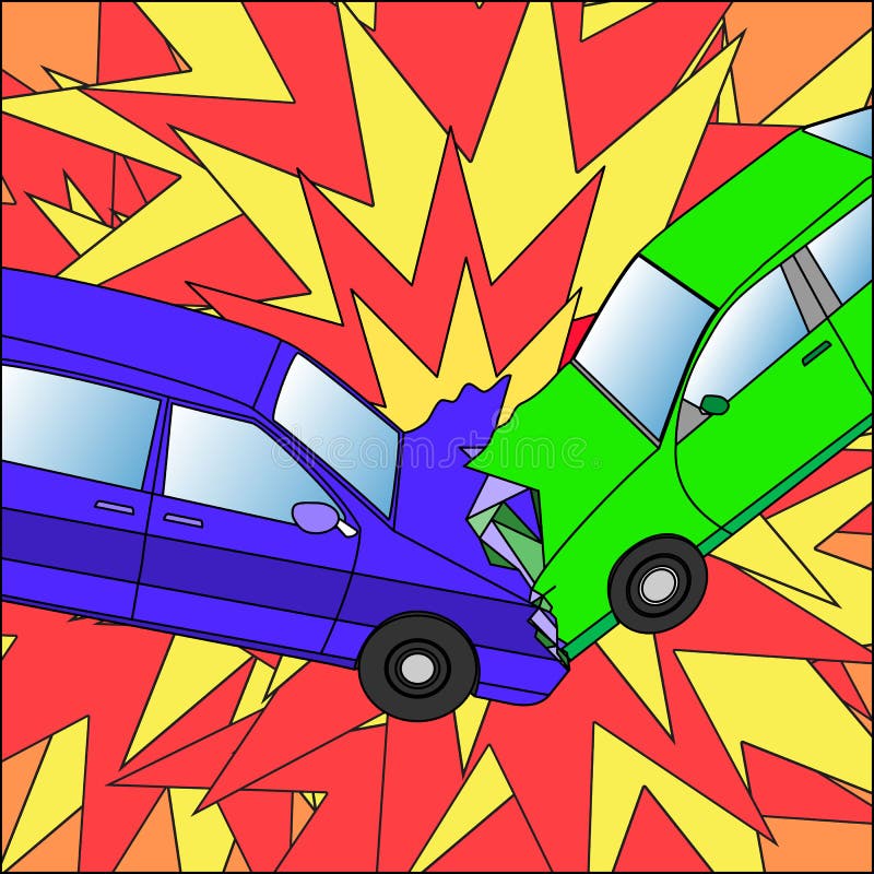 Closeup Private Car Collided Stock Vector - Illustration of safe, fine ...