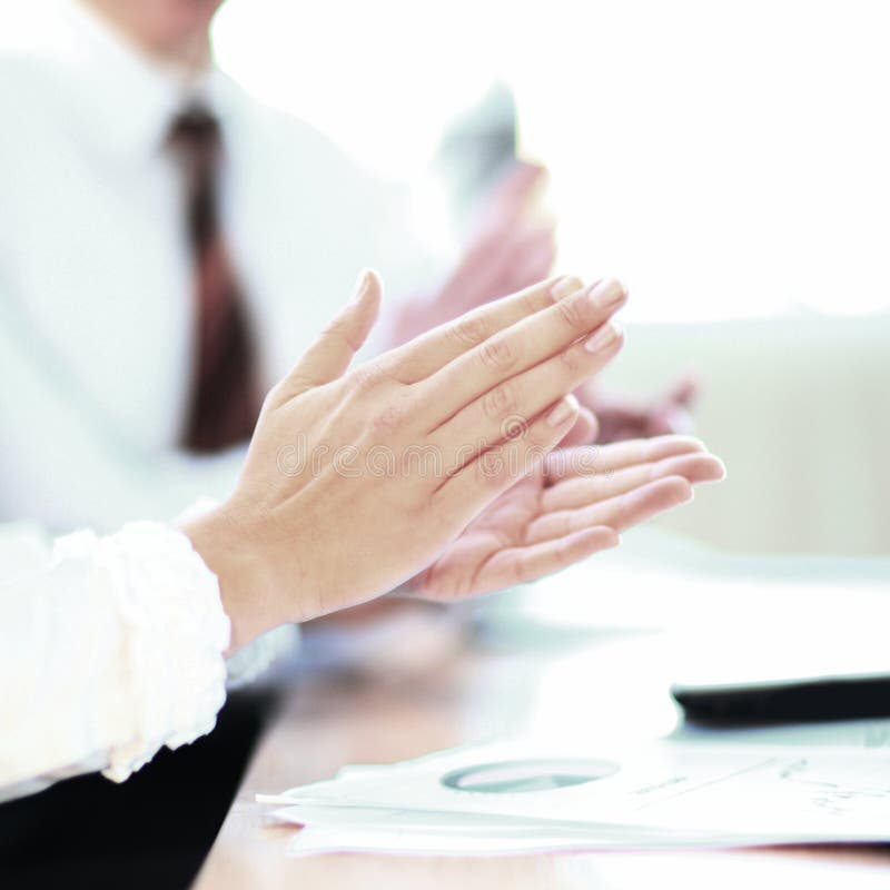 Closeup. Professional Business Team Applauding the Speaker Stock Image ... Closeup. Professional Business Team Applauding the Speaker Stock Image ...