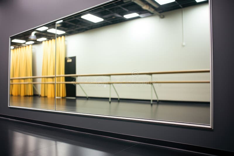Closeup of a Professional Dance Studio Mirror Stock Photo - Image of ...