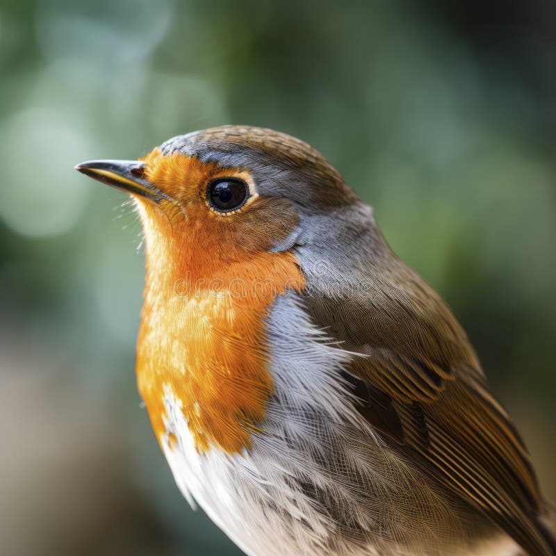 Closeup Profile Robin Bird Head Stock Photo - Image of rubecula ...