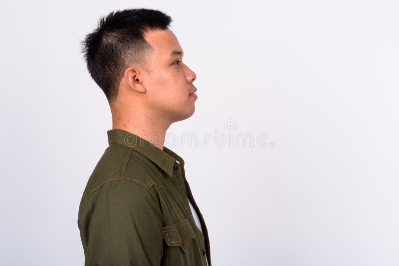 Closeup Profile View of Young Asian Man Stock Image - Image of closeup ...