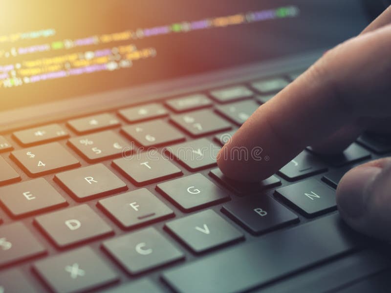 Closeup Coding On Screen Hands Coding Html And Programming On Screen Laptop Web Development