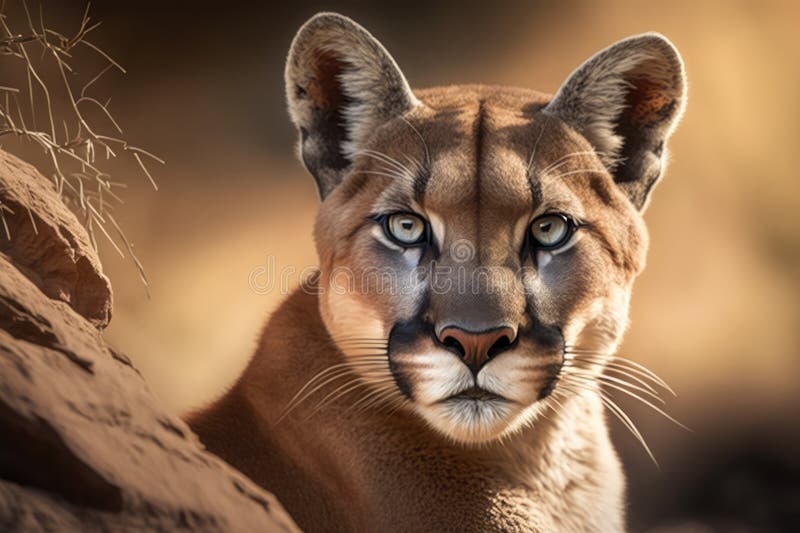 A Closeup of a Puma Approaching Stock Illustration - Illustration of ...