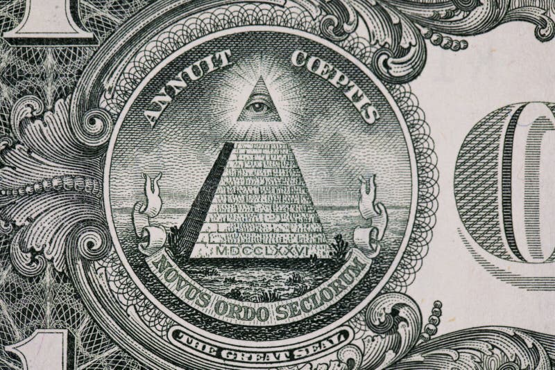Closeup of the Pyramid Symbol on the Dollar Stock Photo - Image of cash ...
