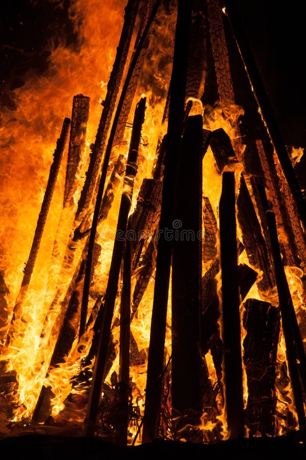 Closeup of a Pyre Burning on the Beach Stock Photo - Image of blaze ...