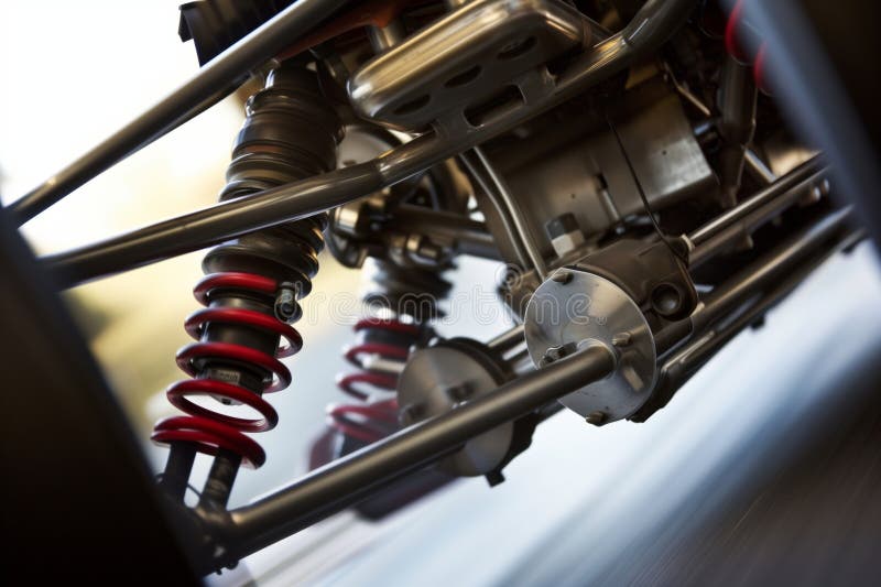Closeup of a Race Car Suspension System in Motion Stock Image - Image ...