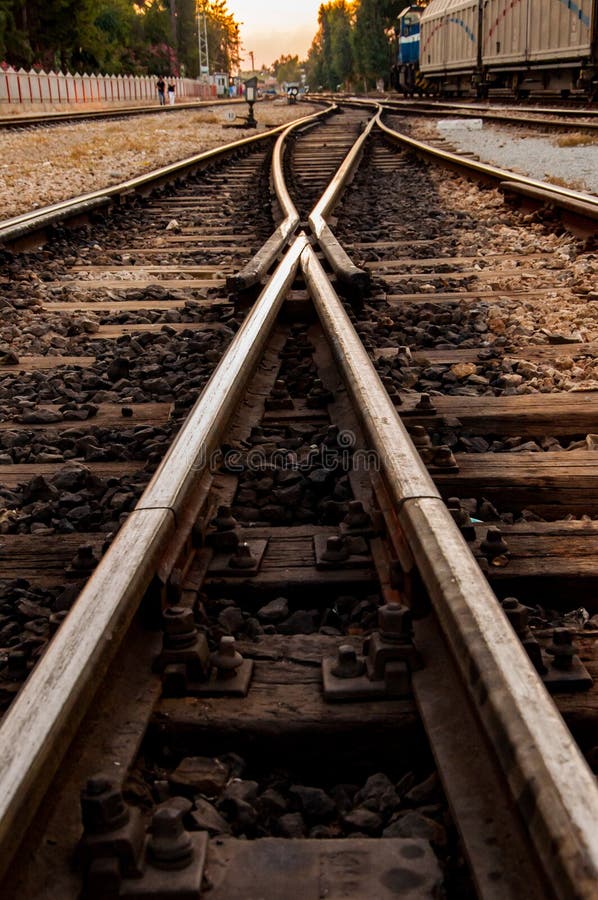 Closeup Railway Points from Adana - Turkey Stock Image - Image of ...